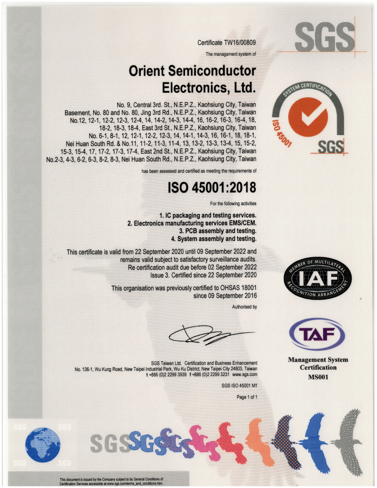 Quality Management System - Orient Semiconductor Electronics