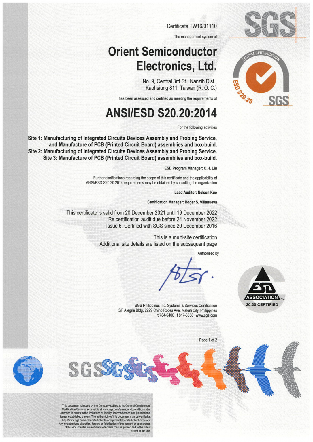 Quality Management System - Orient Semiconductor Electronics